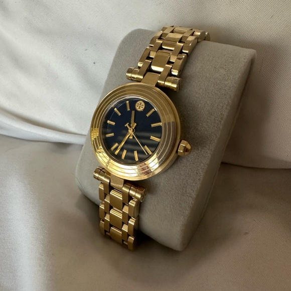 Tory Burch | Accessories | Tory Burch Tbw90 Gold Tone Navy Face Womens ...